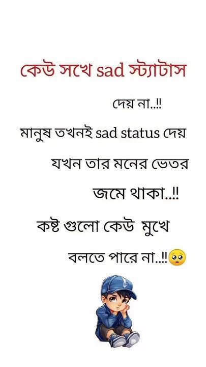 কেউ সখে Sad স্ট্যাটাস দেয় না মানুষ তখনই Sad Status দেয় যখন তার মনের
