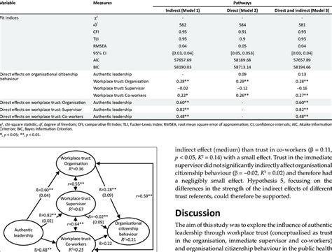 Initial Framework Fit Indices And Standardised Path Coefficients