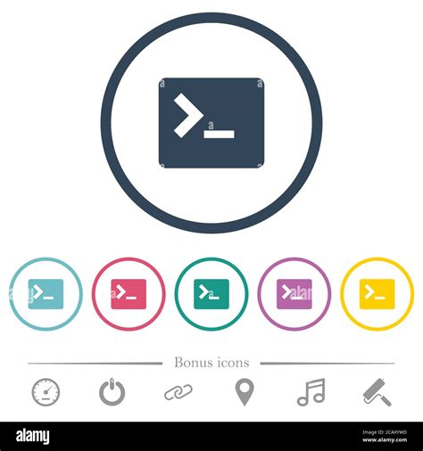 Command Terminal Flat Color Icons In Round Outlines 6 Bonus Icons Included Stock Vector Image