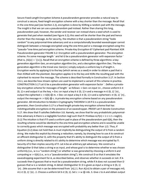 Secure Pseudorandom Encryption Pdf Cryptography Theoretical Computer Science