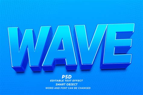 Psd 3d Wave Editable Text Effect Graphic By Truevector · Creative Fabrica