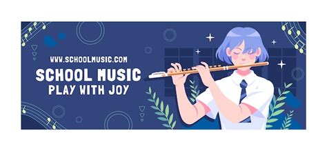 손으로 그린 음악 학교 초대장 무료 벡터