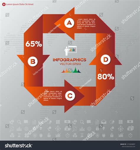 Business Red Infographics Template 4 Steps Stock Vector Royalty Free 1272838897 Shutterstock