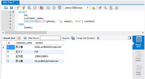 mysql null值简介