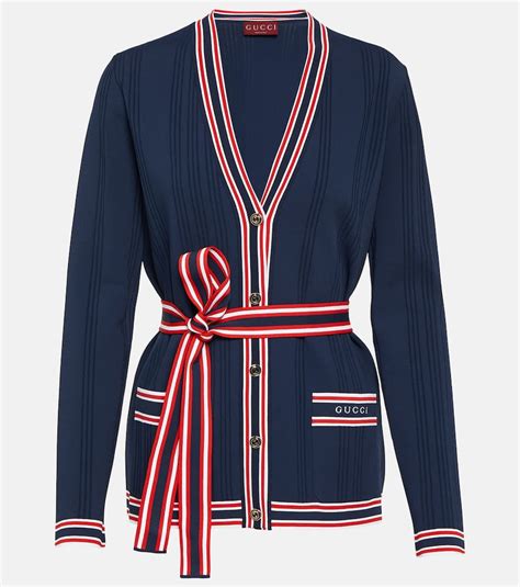 Gucci Logo Cardigan Blue Editorialist