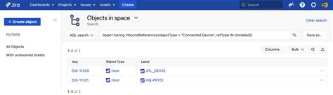 advanced searching aql assets query language jira service management data center 10 5