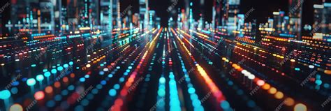 Premium Photo Dynamic Data Display Streams Of Data Flow Through A Digital Network Symbolizing