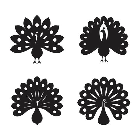 Peacock Silhouette Collection Stylish Peacock Silhouettes Peacock Silhouettes For Logos And