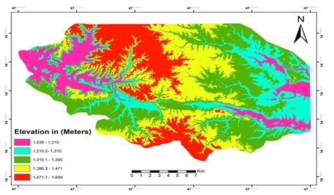Digital Elevation Model Map Of Study Area Dem Download Scientific