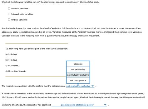 Solved Which Of The Following Variables Can Only Be Discrete Chegg