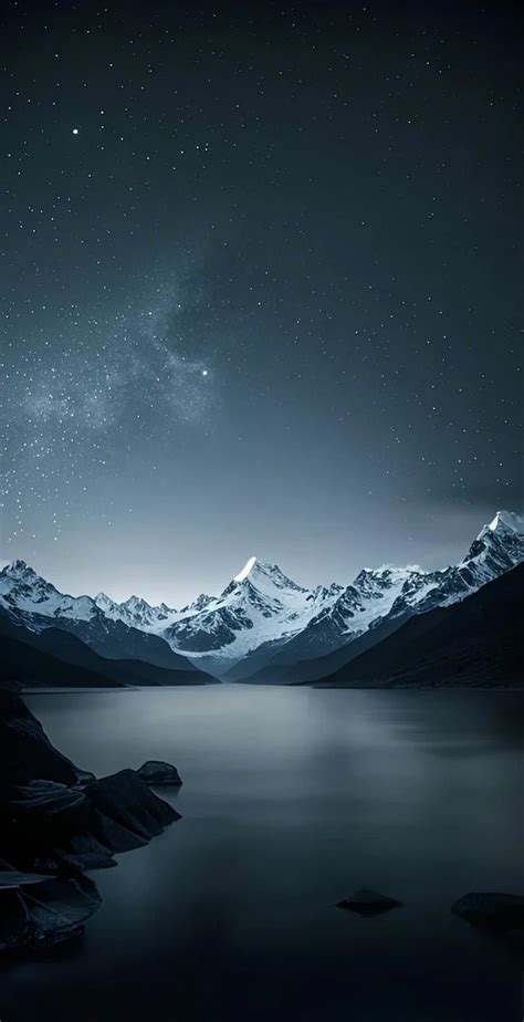 雪山与星空 花瓣网