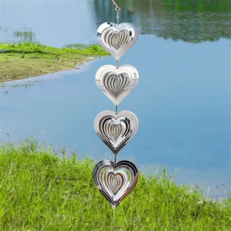 Aqzb 3d Love Heart Wind Spinner Bird Reflector Highly Reflective