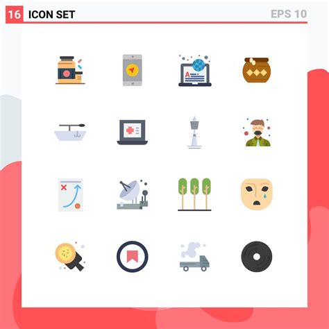 User Interface Pack Of 16 Basic Flat Colors Of Festival Water Poniter Sand Online Editable Pack