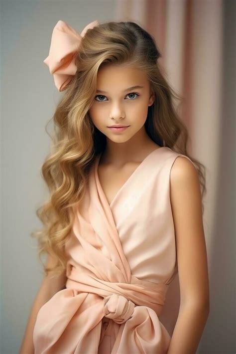 Ai Generated Fashion Model Girl In Light Peach Color Wear 35821443