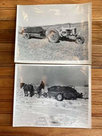 2 Case Tractor And Spreader Bw Photos Aumann Auctions Inc