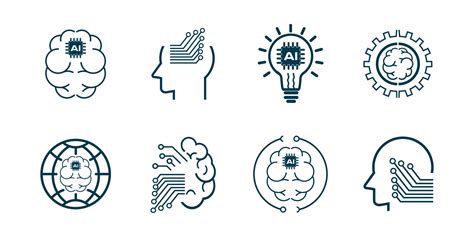 Group Of Ai Artificial Intelligence Icon Set In Thin Line Style Vector Illustration Design