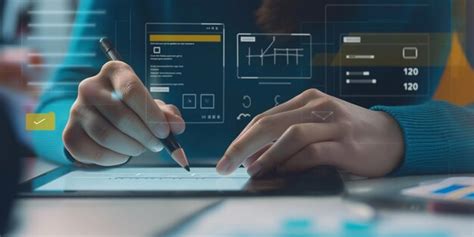 Uiux Designer With Holographic Step Design Premium Ai Generated Image