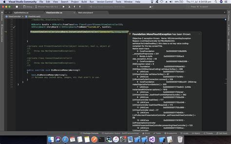swift framework in xamarin ios nsunknownkeyexception reason