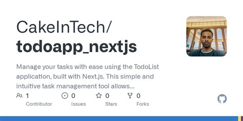 Github Cakeintechtodoappnextjs Manage Your Tasks With Ease Using