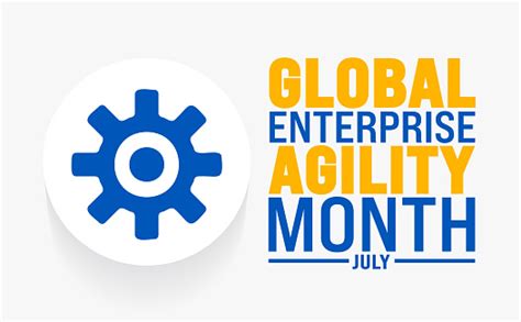 7월은 글로벌 기업 민첩성의 달 배경 템플릿입니다 휴일 컨셉 배경 배너 플래카드 카드 및 텍스트 비문과 표준 색상이 있는 포스터
