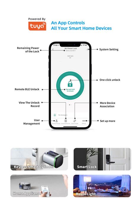 Tuya Bluetooth Keyless Smart Cylinder Lock Es1 Elock Security