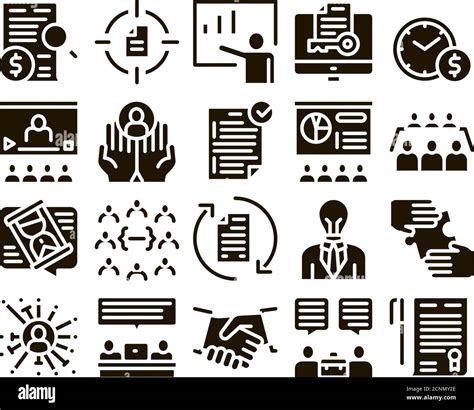 Contract Collection Elements Icons Set Vector Stock Vector Image And Art Alamy