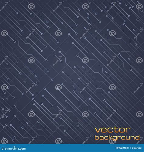 Abstract Technological Background With Elements Of The Microchip Stock Vector Illustration Of