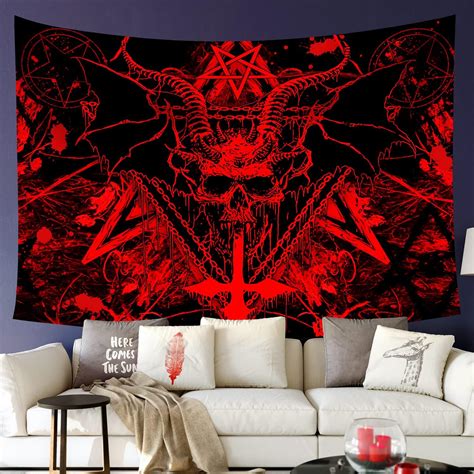 Color Duty Hell Devil Tapestry Wall Hanging 80x60in Evil