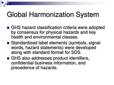 PPT Global Harmonization System Impact On OSHAs Hazard Communication Standard PowerPoint