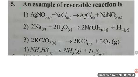 What Is A Reversible Reaction Solution New Chemistry Book Notes Class