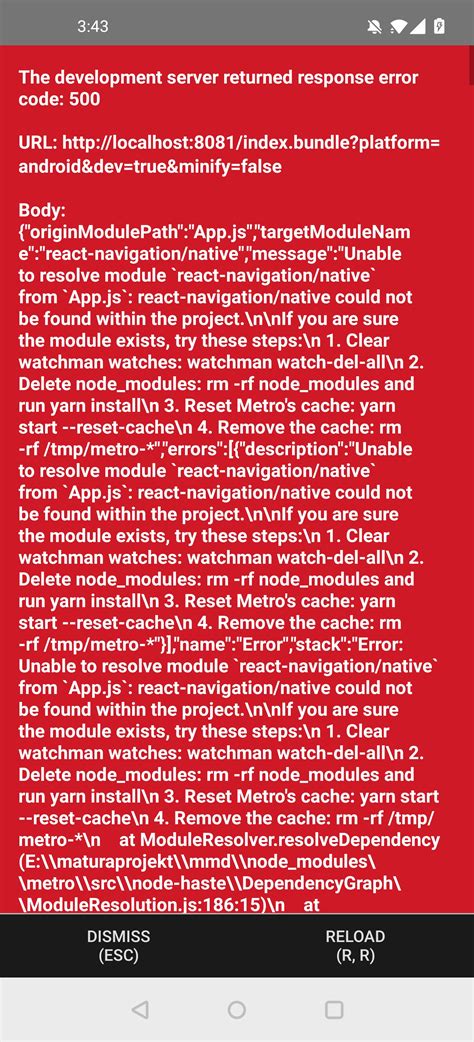Unable To Load Target Module React Navigationnative · Issue 780