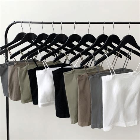 롱숏 두가지 기장 데이데이 2기장 스퀘어넥 캡내장 크롭 끈나시 기본 노와이어 브라탑 5color