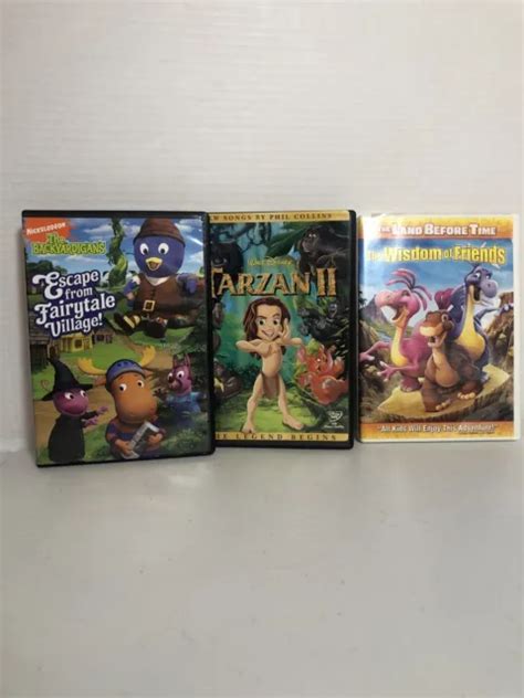 Dvd Per Bambini Tarzan 2 Backyardigans La Terra Prima Del Tempo Lotto Di 3 Dvd Testati E