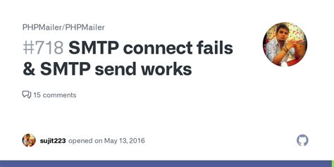 Smtp Connect Fails And Smtp Send Works · Issue 718 · Phpmailerphpmailer · Github