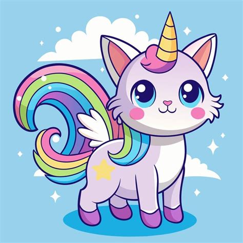 Kawaii Unicorn Cat Vectors And Illustrations For Free Download