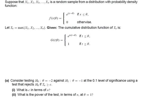 Solved Suppose That X X X Xn Is A Random Sample Chegg Com