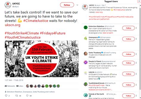 Above February 7 2019 Ukycc Tweet Tagged Users Extinction Rebellion