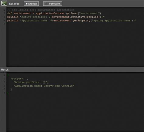 Github Gaborbatagroovy Web Console Spring Boot Groovy Web Console