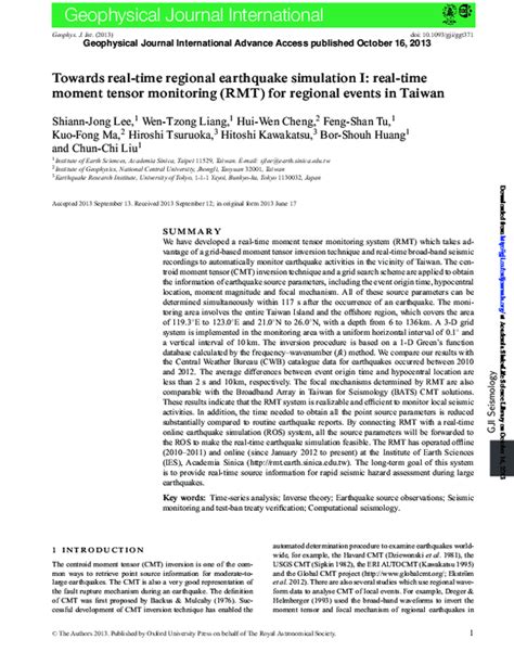 Pdf Towards Real Time Regional Earthquake Simulation I Real Time
