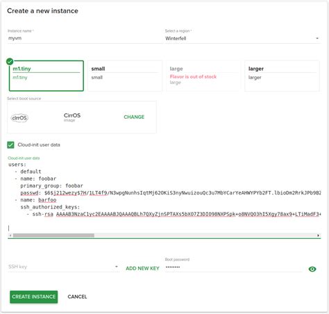 Fleio 2019 05 Cloud Init Flavor Stock Charge Instance By State