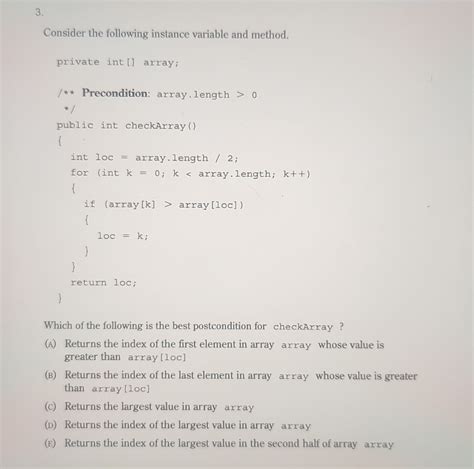 Solved Consider The Following Instance Variable And