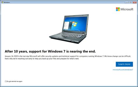 how to avoid windows 7 s end of support nags