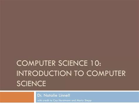 Ppt Computer Science 10 Introduction To Computer Science Powerpoint