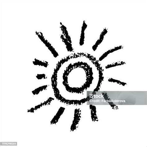 귀여운 만화 손으로 그린 태양 그림입니다 달콤한 벡터 흑백 태양 그림입니다 흰색 배경에 고립 된 흑백 낙서 태양 그리기입니다 0명에 대한 스톡 벡터 아트 및 기타 이미지