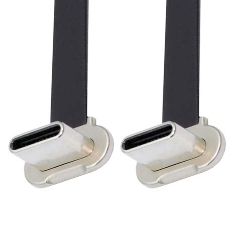 ChenYang USB C Short Flat Cable USB Type C Dual Degree Angled PD W Fast Charge Data