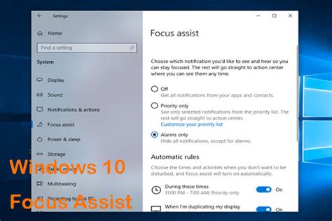 Whats Focus Assist In Windows 10 See The Guide To Learn It