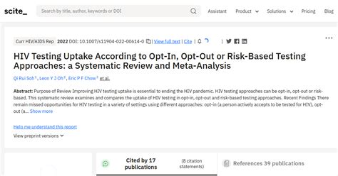 Hiv Testing Uptake According To Opt In Opt Out Or Risk Based Testing