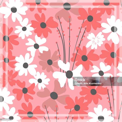 커건 반다나 스카프 손수건 목도리 목스카프 프린트 직물 섬유 실크 제품에 대한 장식과 제곱 패턴 추상적인 꽃이 있는 페이즐리 벡터 플로럴 포크 트레이스 0명에 대한 스톡