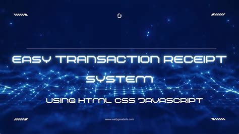 Easy Transaction Receipt System Using Html Css And Javascript Full