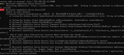 端口被占用 Net Core启动程序报错：以一种访问权限不允许的方式做了一个访问套接字的尝试netcore 以一种访问权限不允许的方式